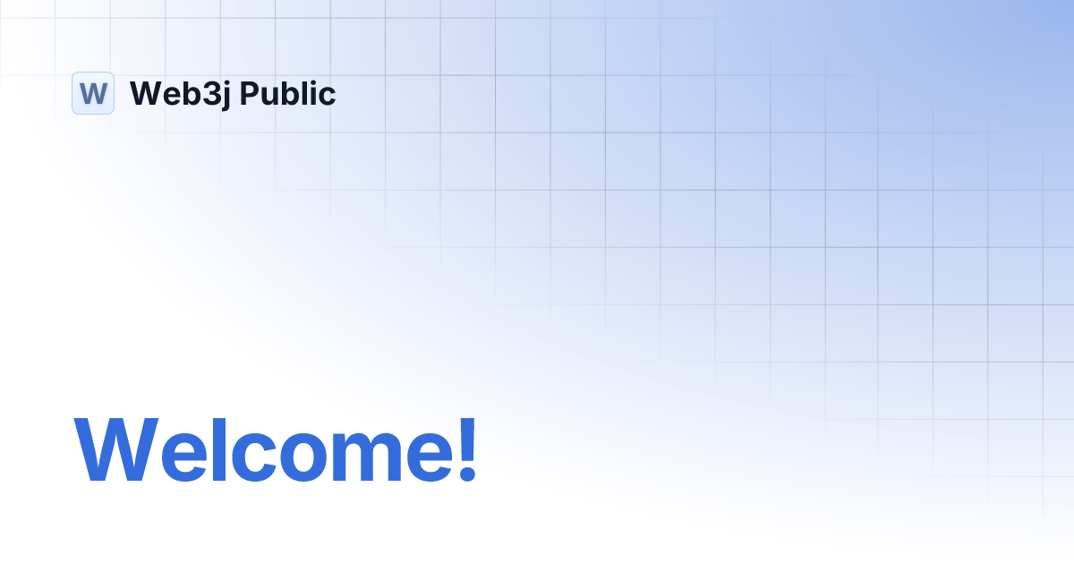 Welcome! | Web3j Public